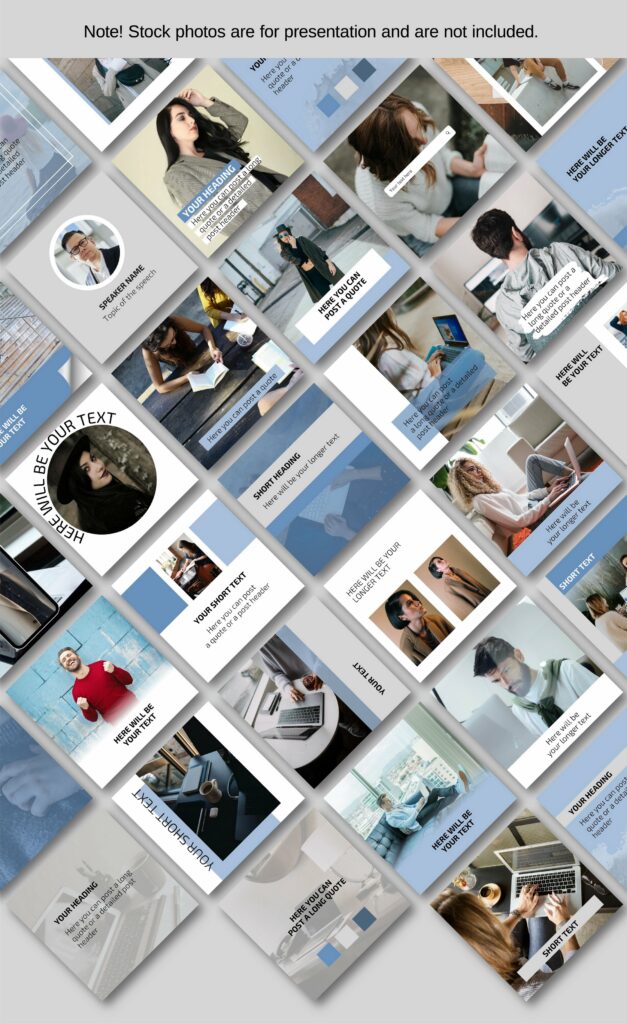 Blue CANVA Instagram Templates – MasterBundles