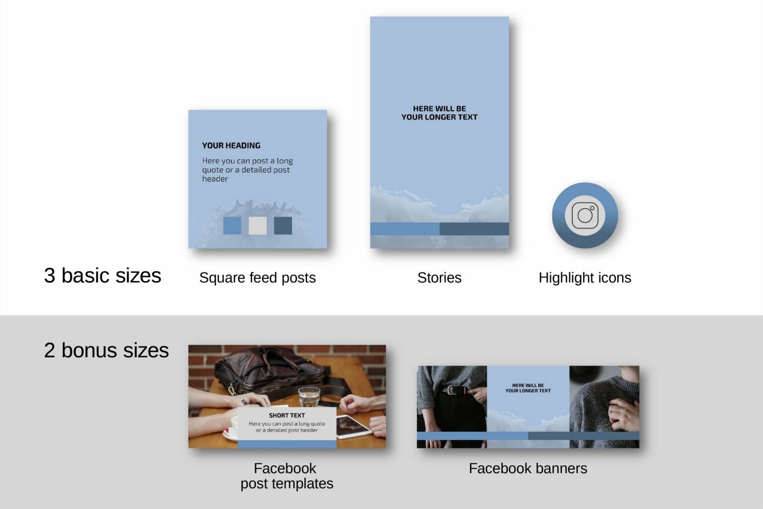 Blue CANVA Instagram Templates – MasterBundles