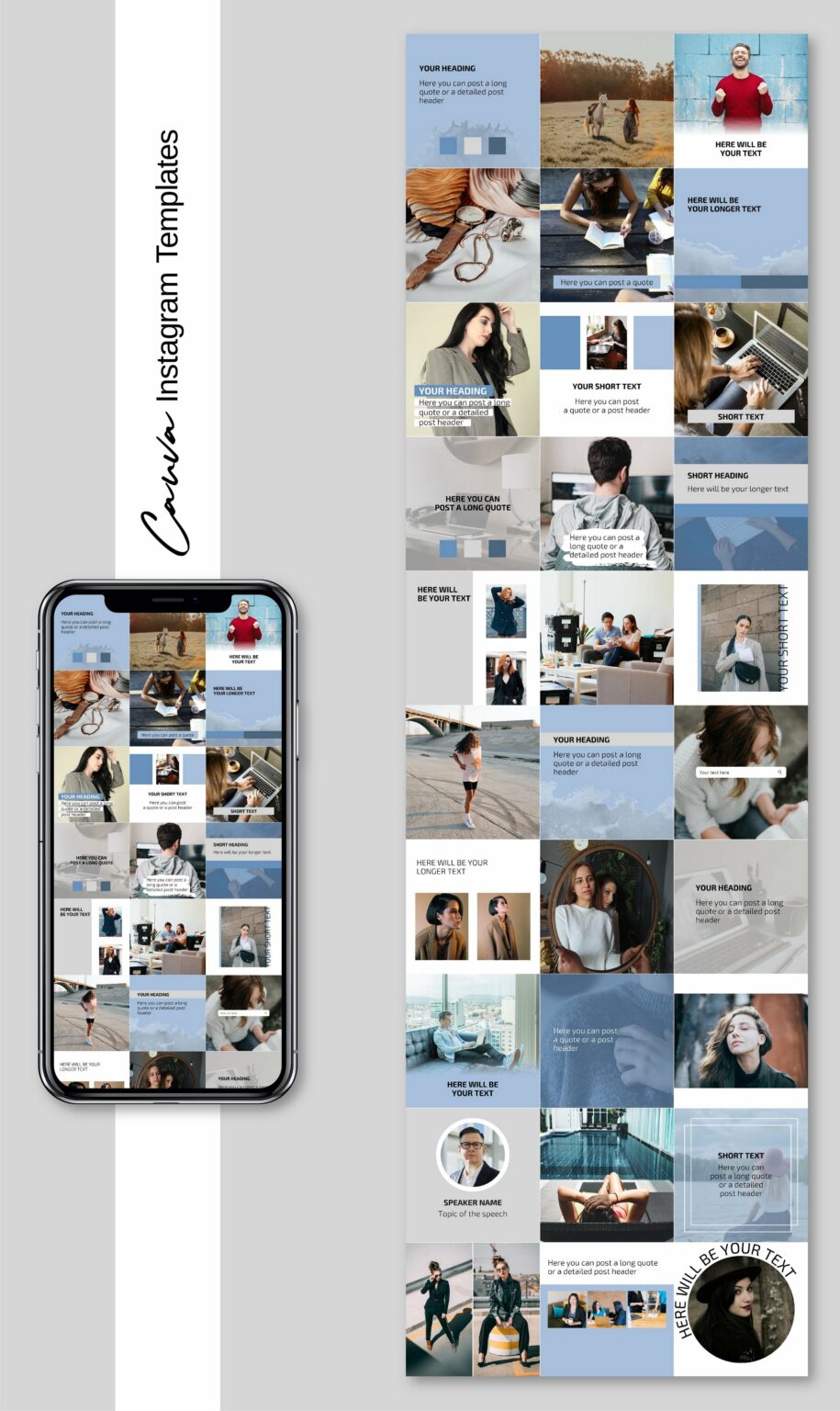 Blue CANVA Instagram Templates – MasterBundles
