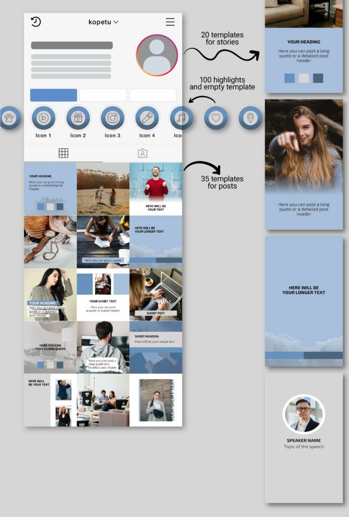 Blue CANVA Instagram Templates – MasterBundles