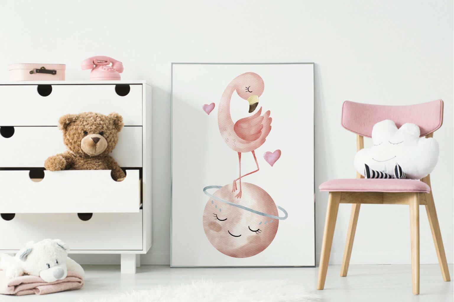 Watercolor Space flamingo clipart – MasterBundles