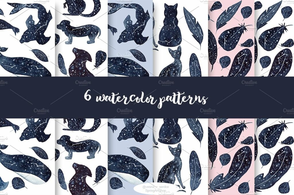 Star animals clipart & patterns – MasterBundles