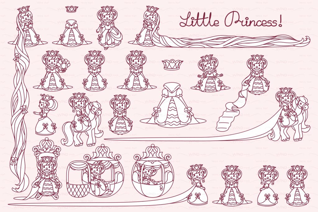 vector Little Princess items 01 – MasterBundles
