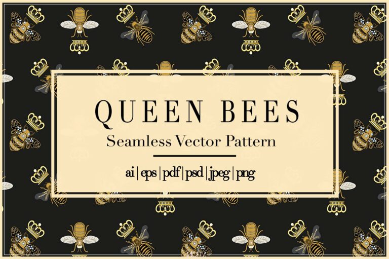 Queen Bees | Vector Pattern – MasterBundles