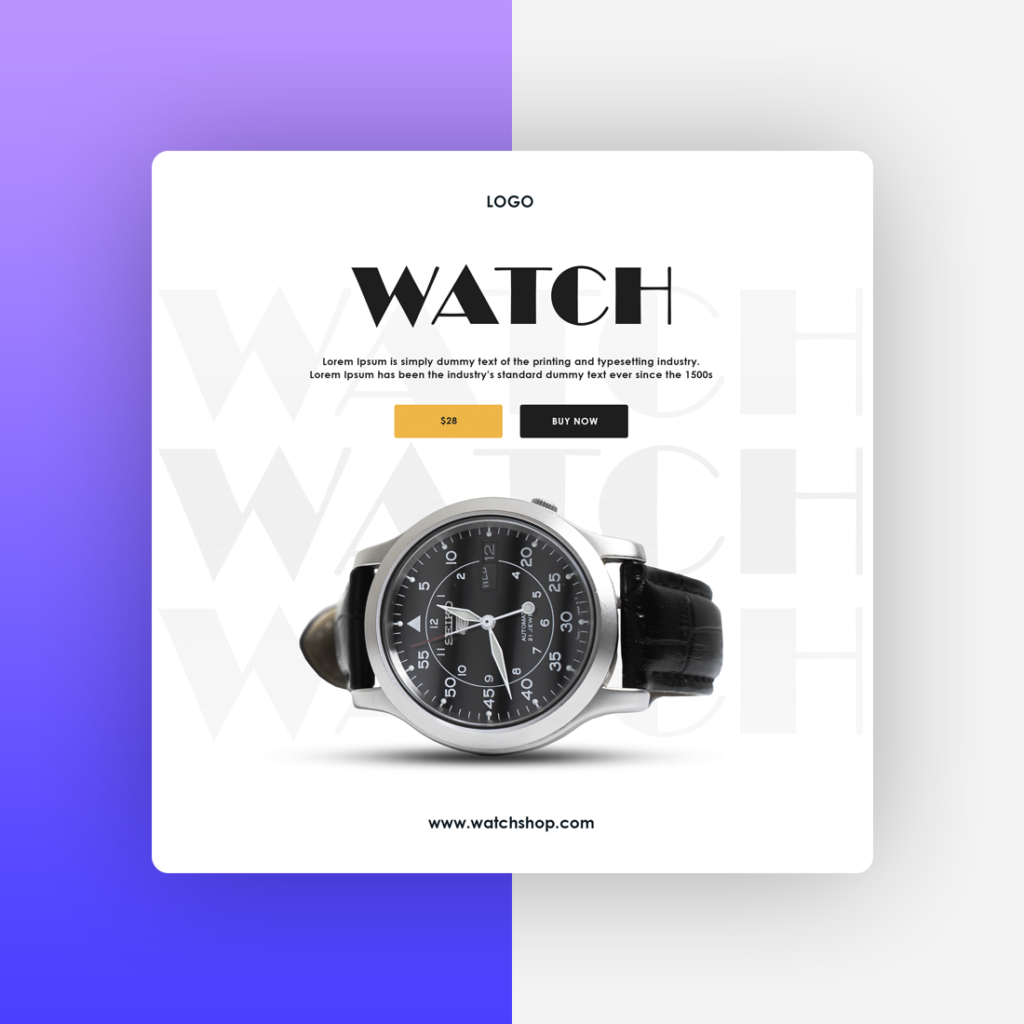 Watch Advertising Social Media Poster Design - MasterBundles