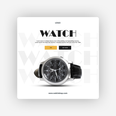 Watch Advertising Social Media Poster Design - MasterBundles