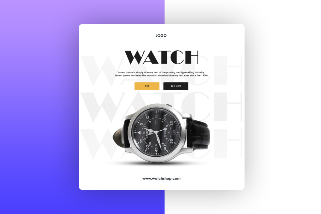 Watch Advertising Social Media Poster Design - MasterBundles