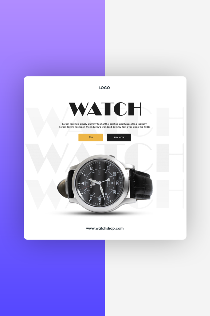 Watch Advertising Social Media Poster Design - MasterBundles