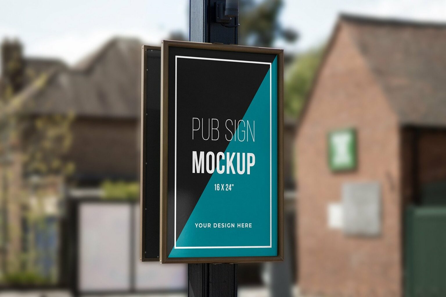Pub Restaurant Sign Mockup – MasterBundles
