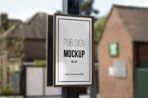 Pub Restaurant Sign Mockup – MasterBundles
