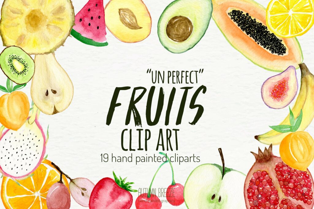 watercolor fruits clipart – MasterBundles
