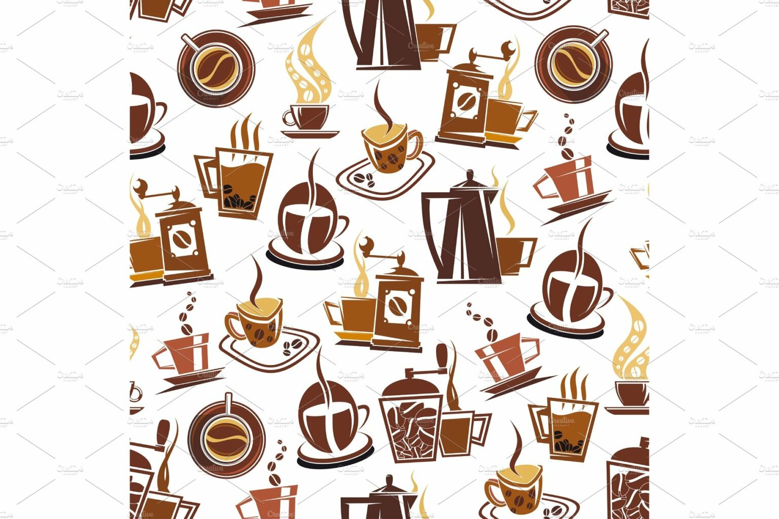 Vector seamless pattern of coffee – MasterBundles