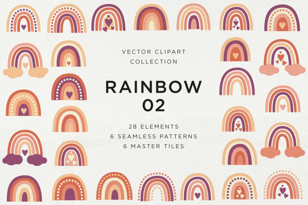 Rainbow Elements & Patterns Set #02 – MasterBundles