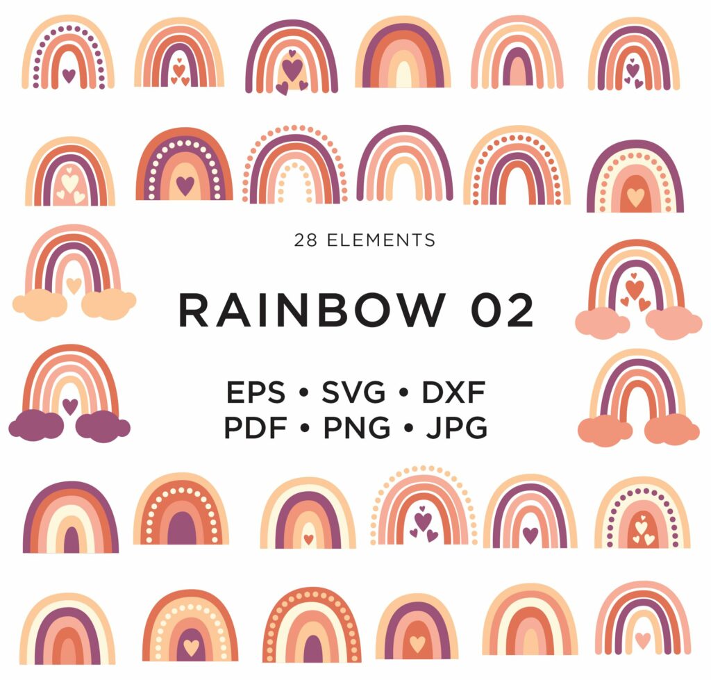 Rainbow Elements & Patterns Set #02 – MasterBundles