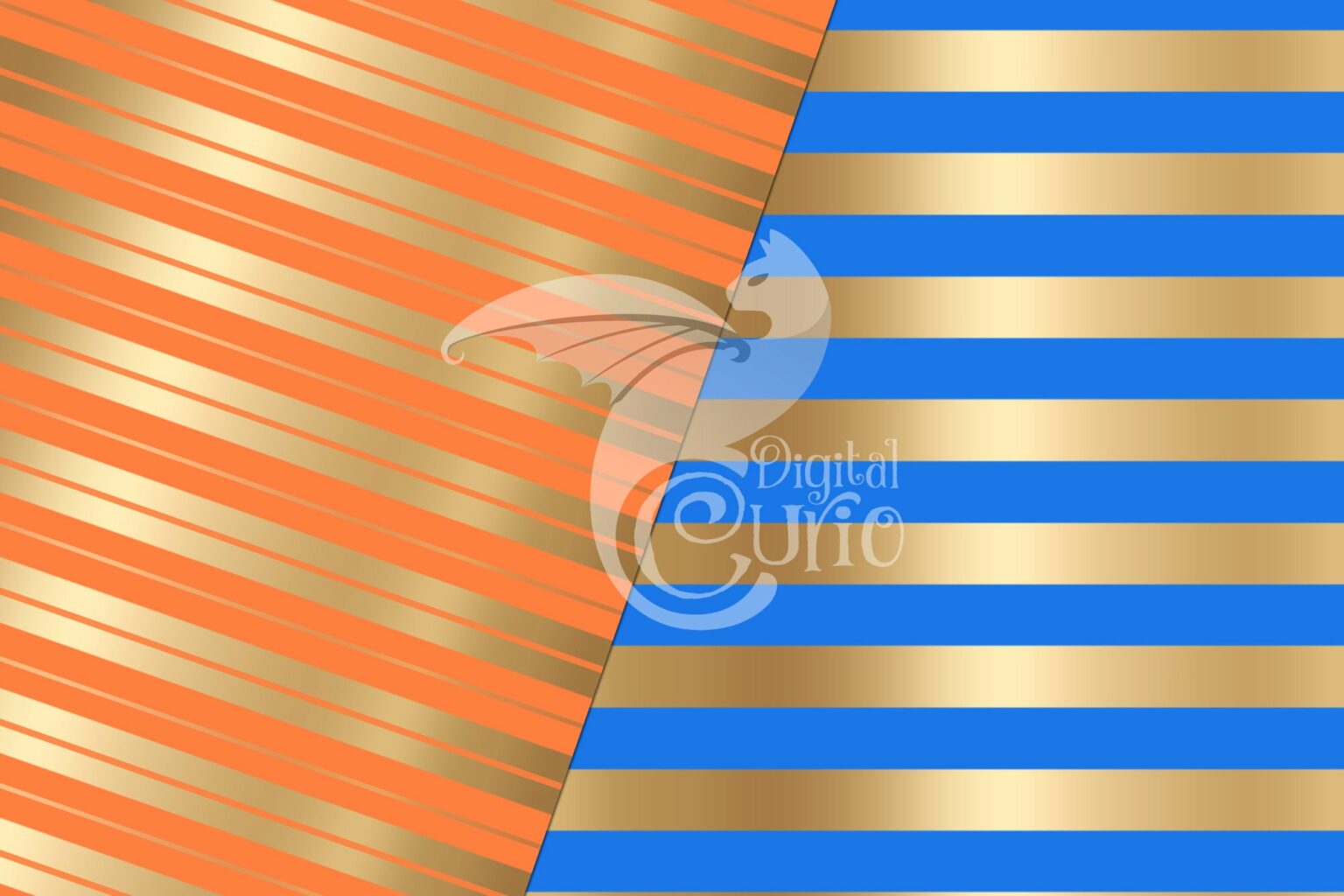 Rainbow & Gold Stripe Digital Paper – MasterBundles