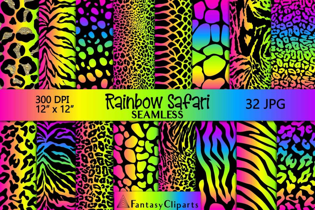 Neon Animal Print Digital Paper – MasterBundles