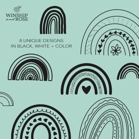 Rainbow Clip Art - Boho Rainbows – MasterBundles