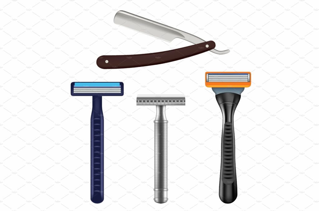 Shaving razor mockup set, vector – MasterBundles