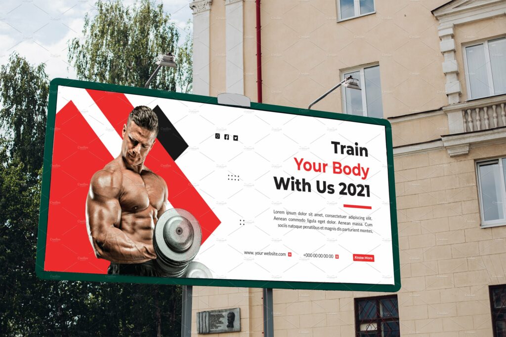 Fitness & Gym Billboard Template – MasterBundles