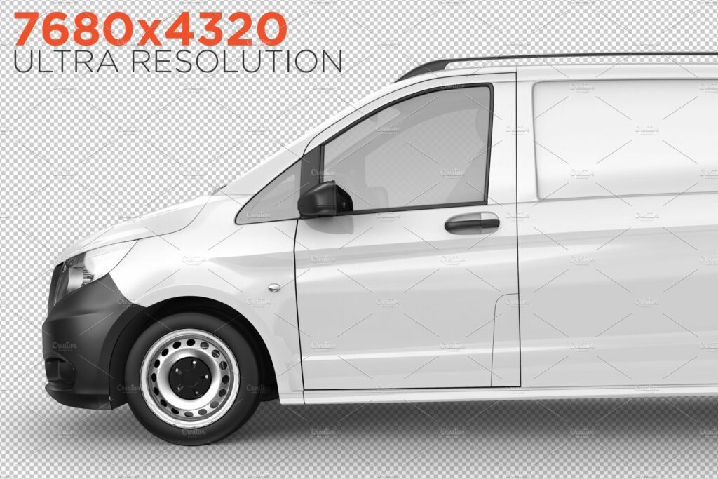 Realistic Panel Van PSD Mockup – MasterBundles