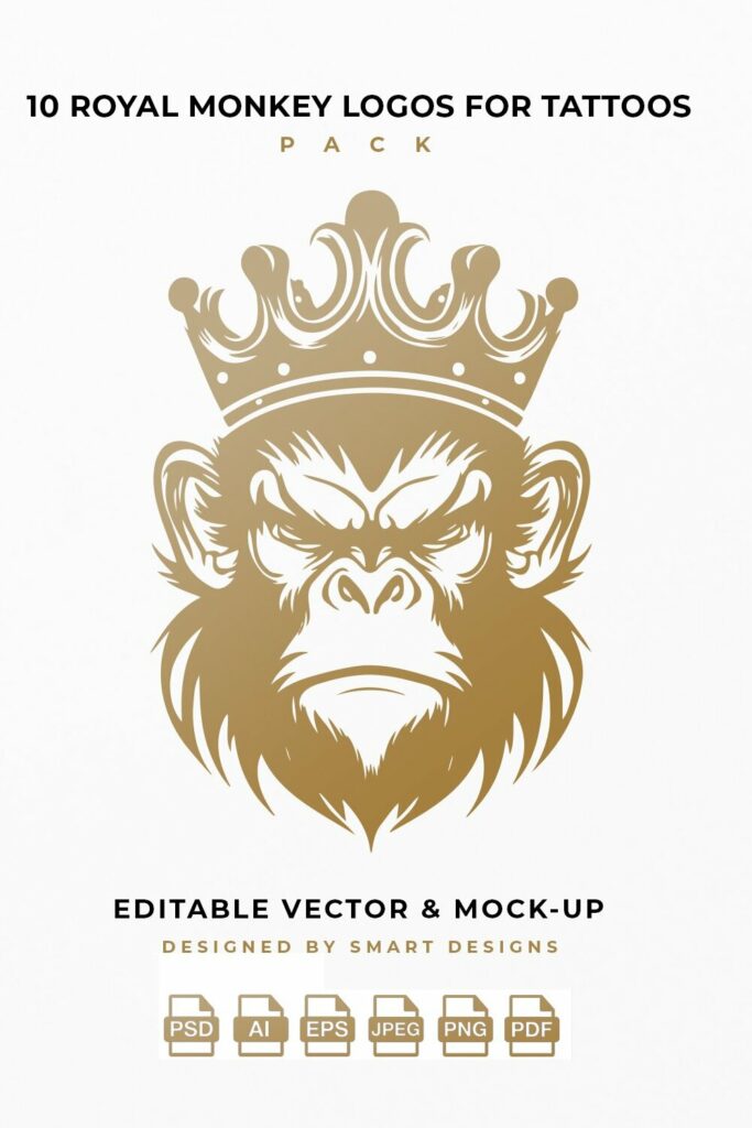 Royal Monkey Logos for Tattoos Pack – MasterBundles