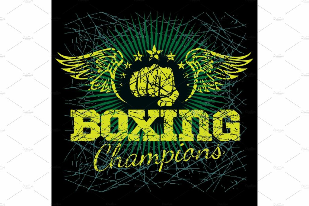 Boxing labels on grunge background – MasterBundles