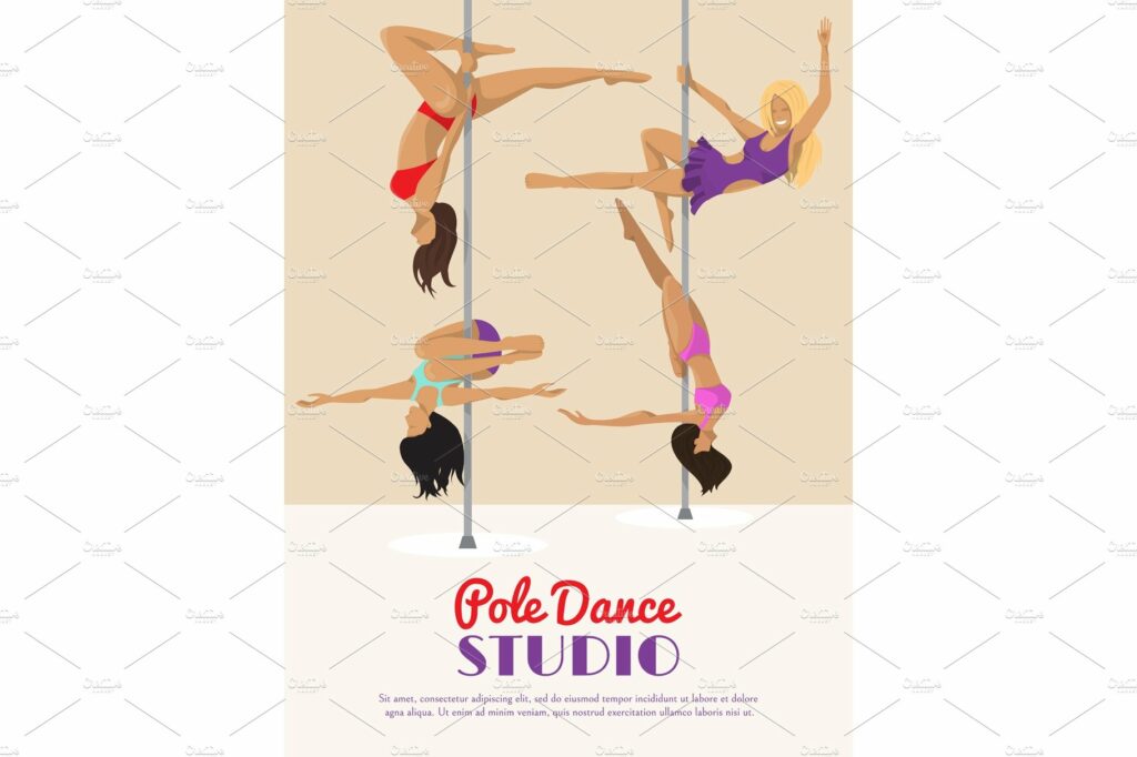 Woman pole dancing studio poster – MasterBundles