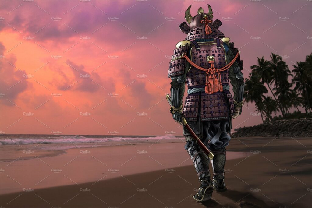 Samurai Wearing Traditional Armor – MasterBundles
