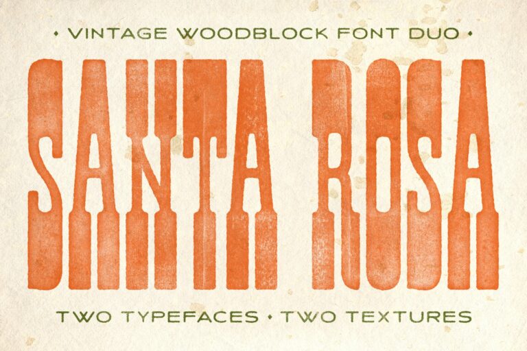 Santa Rosa Vintage Font Duo – MasterBundles