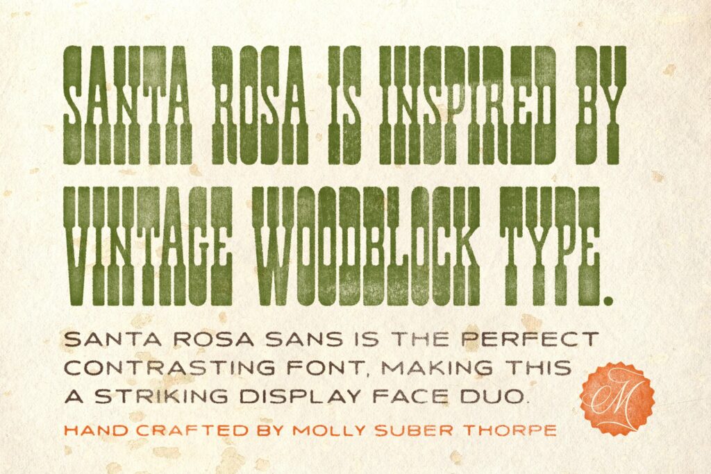 Santa Rosa Vintage Font Duo – MasterBundles