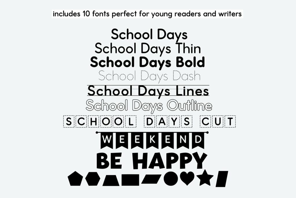 School Font Bundle | 10 Fonts – MasterBundles