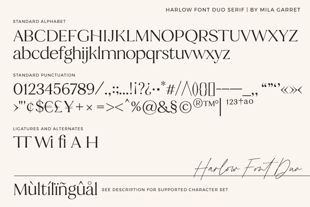 Harlow Serif Script Modern Font Duo – MasterBundles