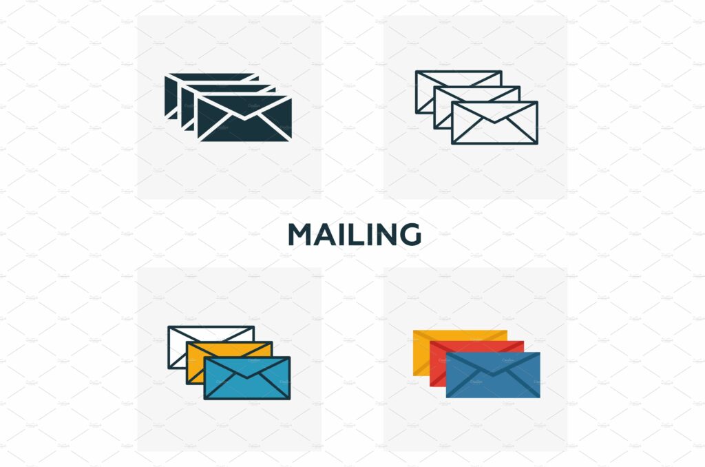 Mailing icon set. – MasterBundles