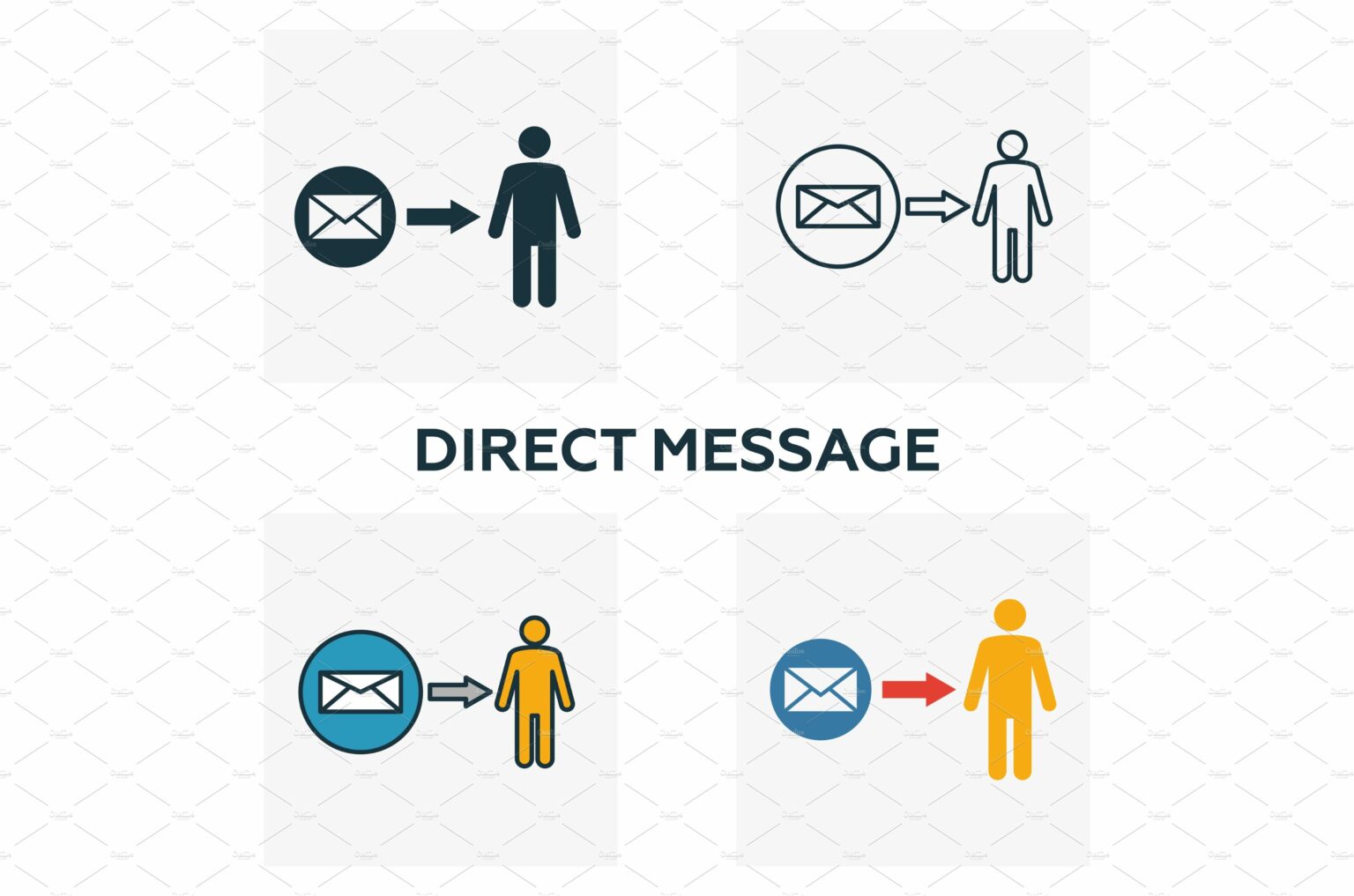 Direct Message icon set. – MasterBundles