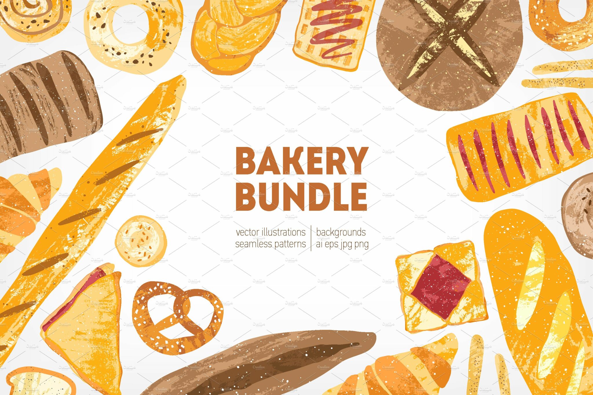 Bakery bundle and seamless pattern – MasterBundles
