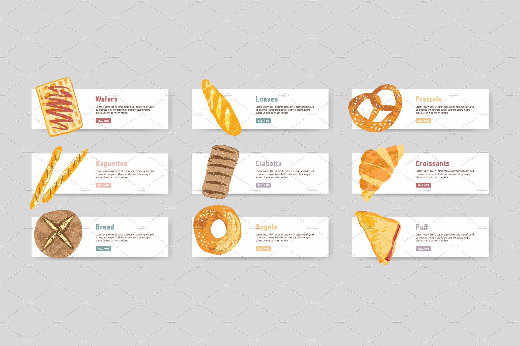 Bakery bundle and seamless pattern – MasterBundles