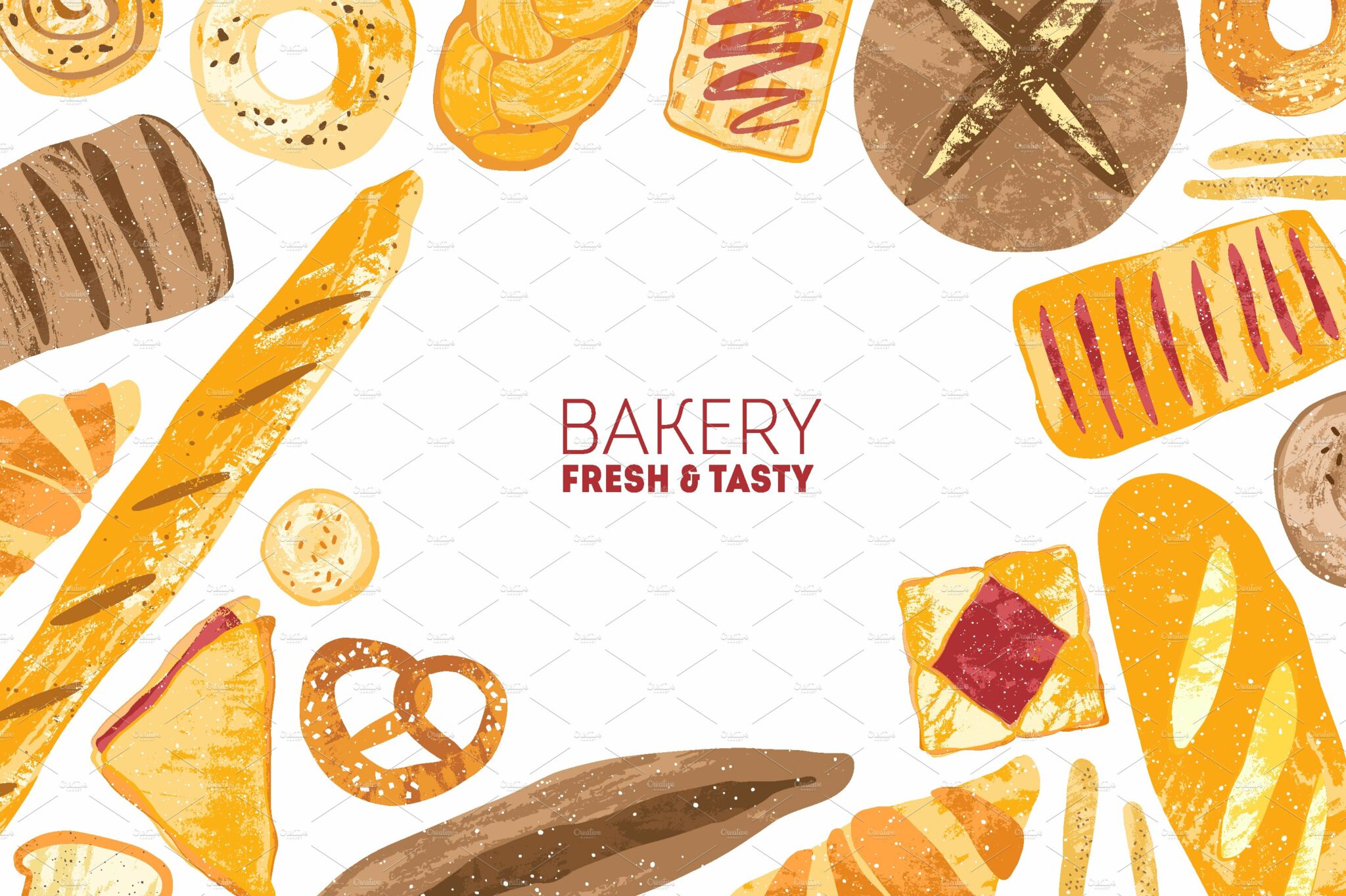 Bakery bundle and seamless pattern – MasterBundles