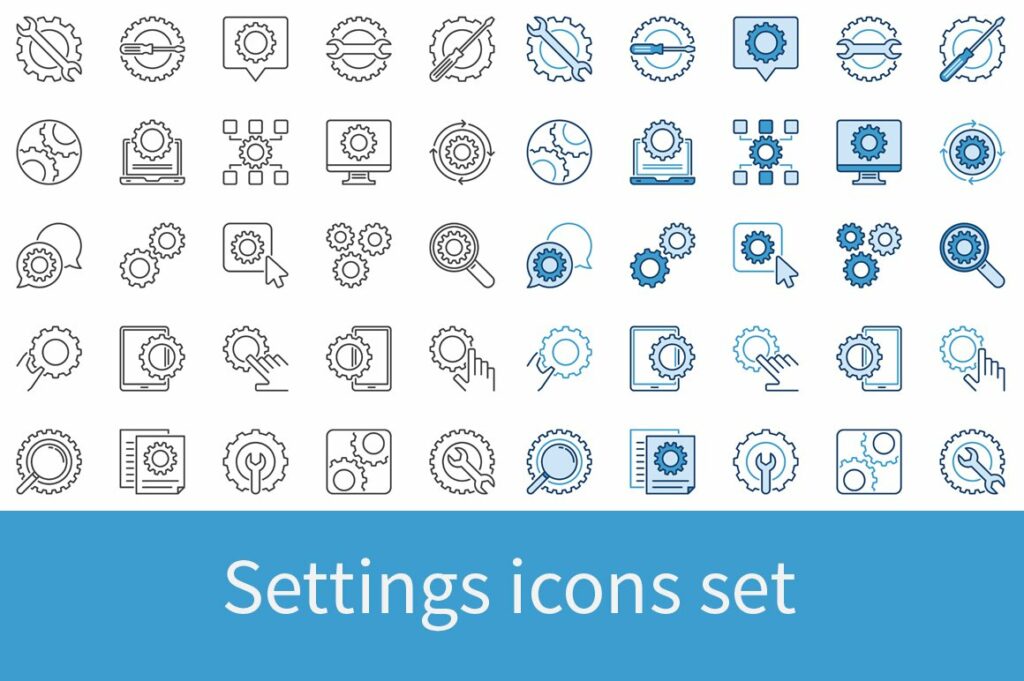 Settings icons set – MasterBundles