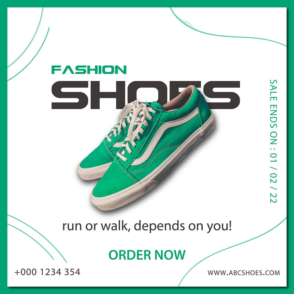 Shoe Advertising Post Design - MasterBundles