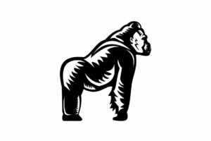 Silverback Gorilla Side View Woodcut – MasterBundles