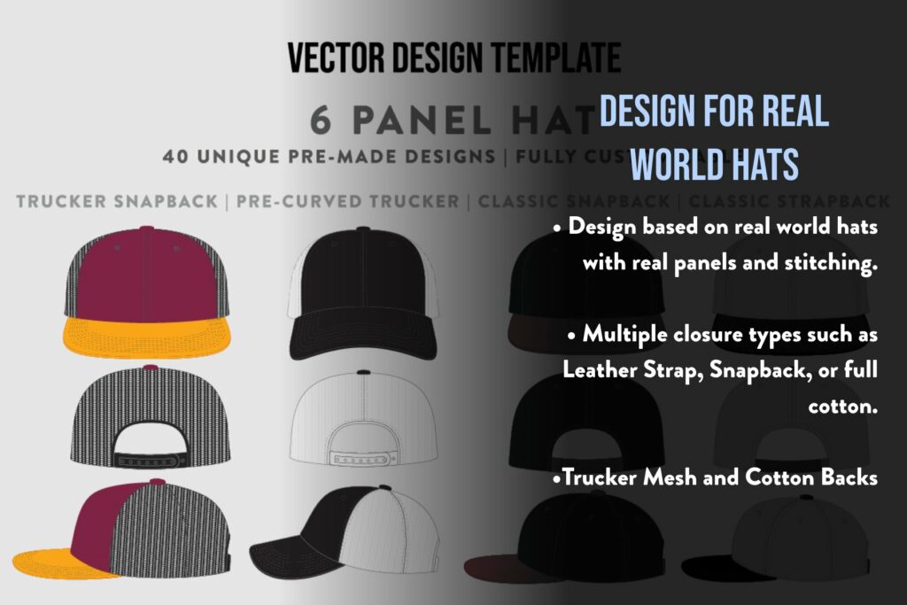 Hat Template - 6 Panel Hat – MasterBundles