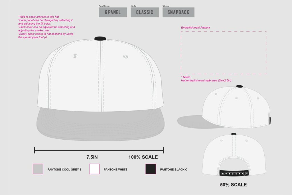 Hat Template - 6 Panel Hat – MasterBundles