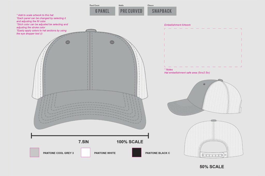 Hat Template - 6 Panel Hat – MasterBundles