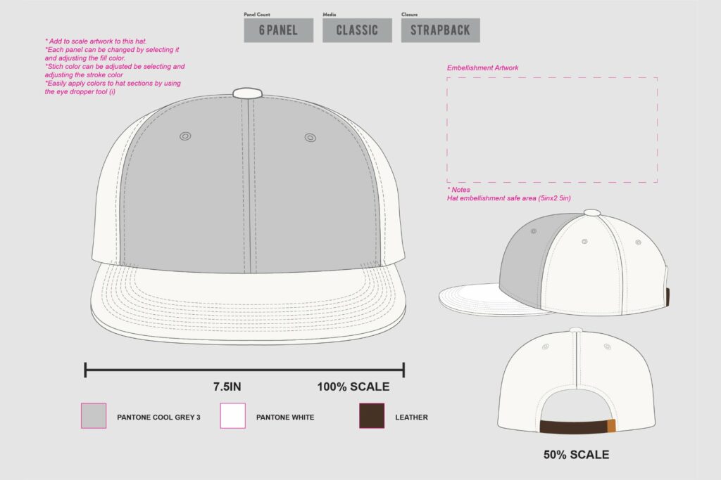 Hat Template - 6 Panel Hat – MasterBundles