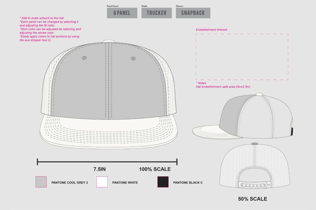 Hat Template - 6 Panel Hat – MasterBundles