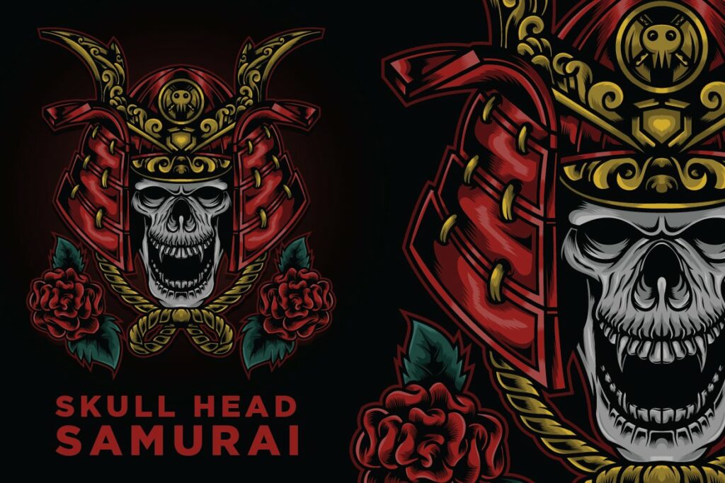 Skull Head Samurai Vector – MasterBundles