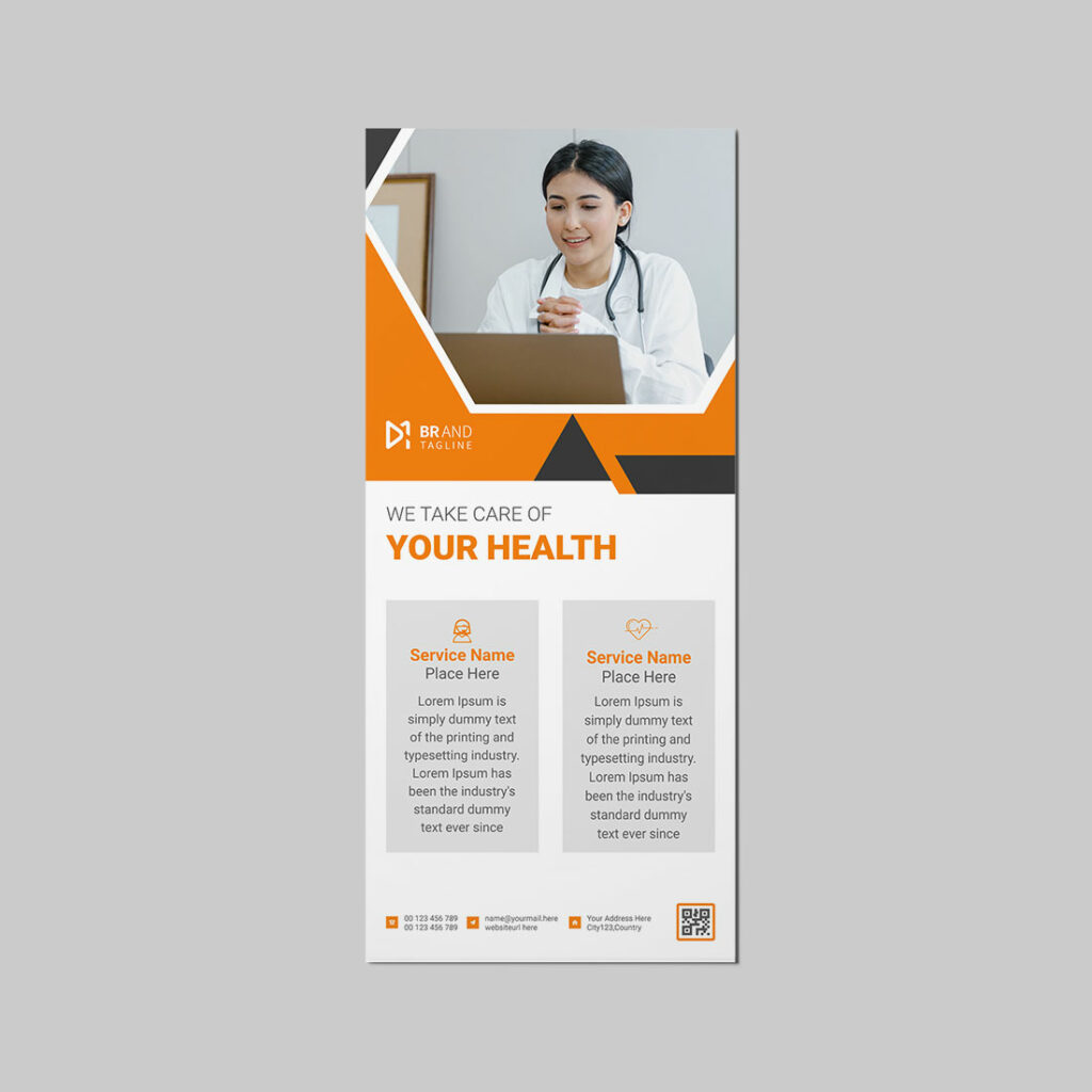 Medical healthcare rack card or dl flyer template - MasterBundles