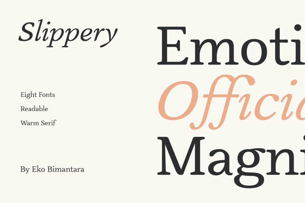 Slippery; Warm Serif – MasterBundles