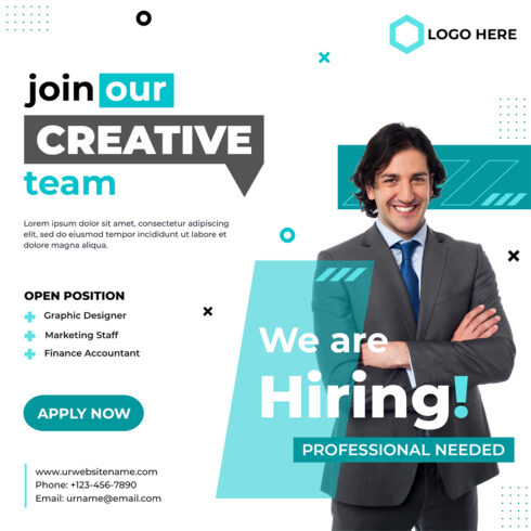10 We Are Hiring Job Vacancy Social Media PSD Template - MasterBundles