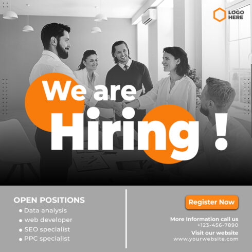 10 We Are Hiring Job Vacancy Social Media PSD Template - MasterBundles